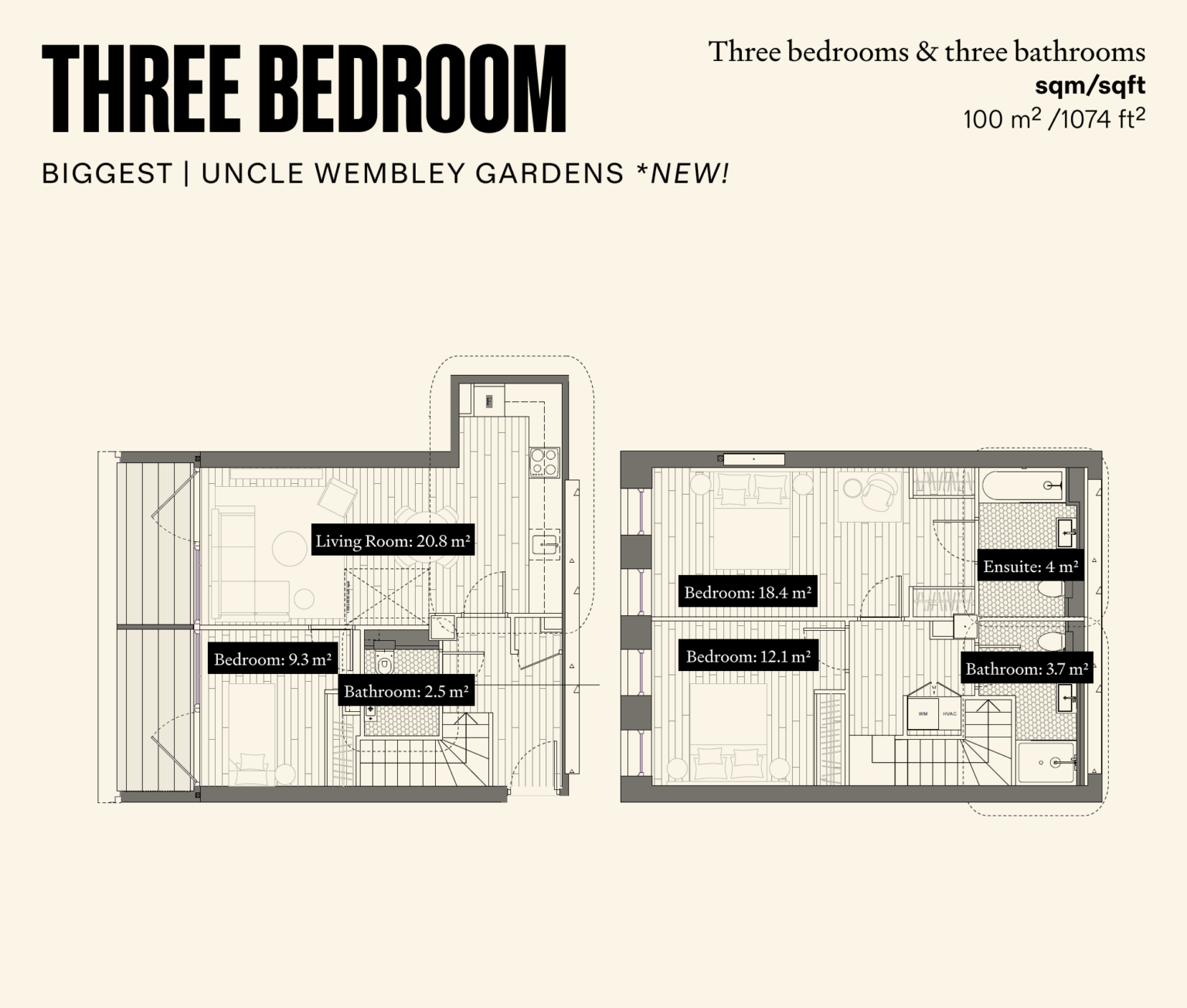 3 Bedroom Flats to Rent in Wembley, North London | UNCLE