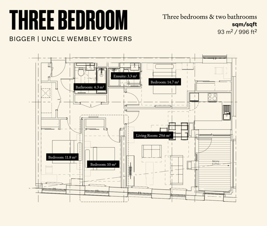 3 Bedroom Flats to Rent in Wembley, North London | UNCLE